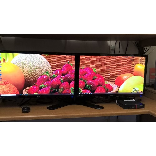 Dual Monitor Set Up 2 x 27" Acer Full HD 1920 x 1080 LED Monitors with ...